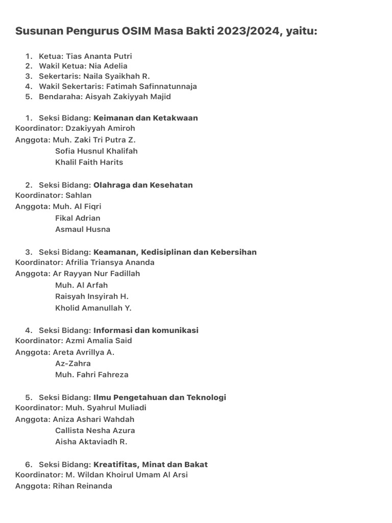 Struktur Osim | PDF | Ilmu Sosial