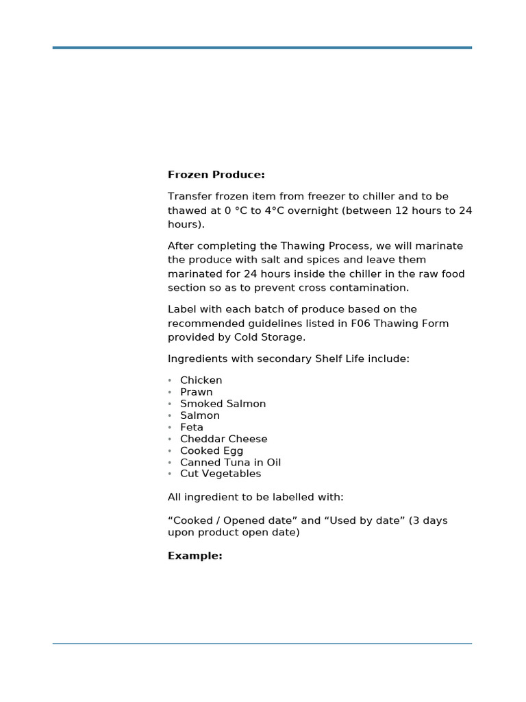 SOP & Secondary Shelf Life - Edited - 021124 (V1) | PDF | Salad ...
