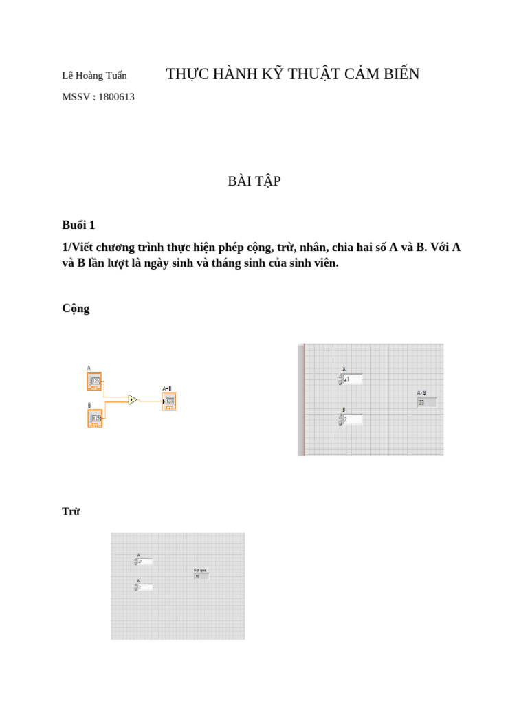 bài báo cáo TH KTCB Lê Hoàng Tuấn | PDF