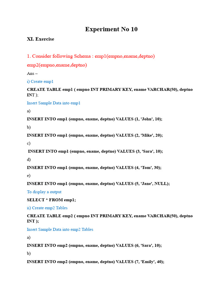 practicle 10 | PDF | Sql | Data