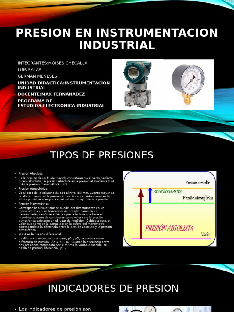 Presion en Instrumentacion Industrial | PDF | Presión | Transmisor