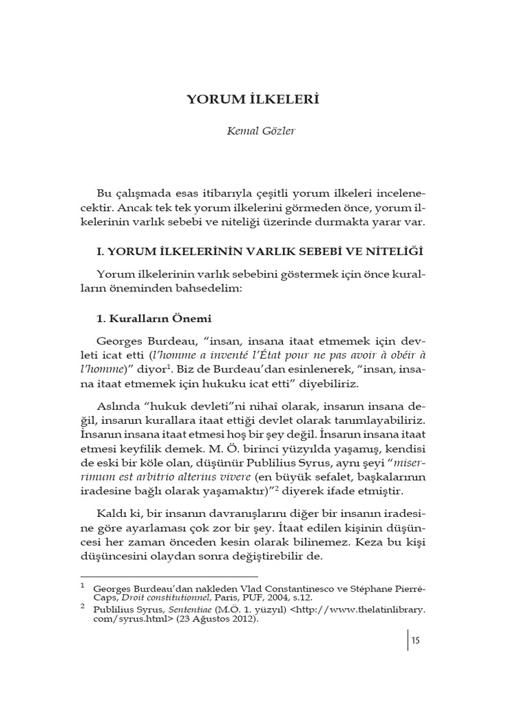 Yorum Ilkeleri | PDF