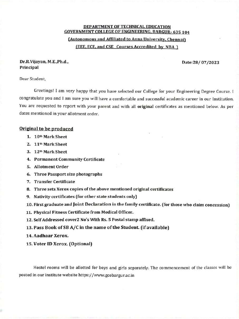 First Year UG Admission 2023 Circular With Fee Structure - 0 | PDF