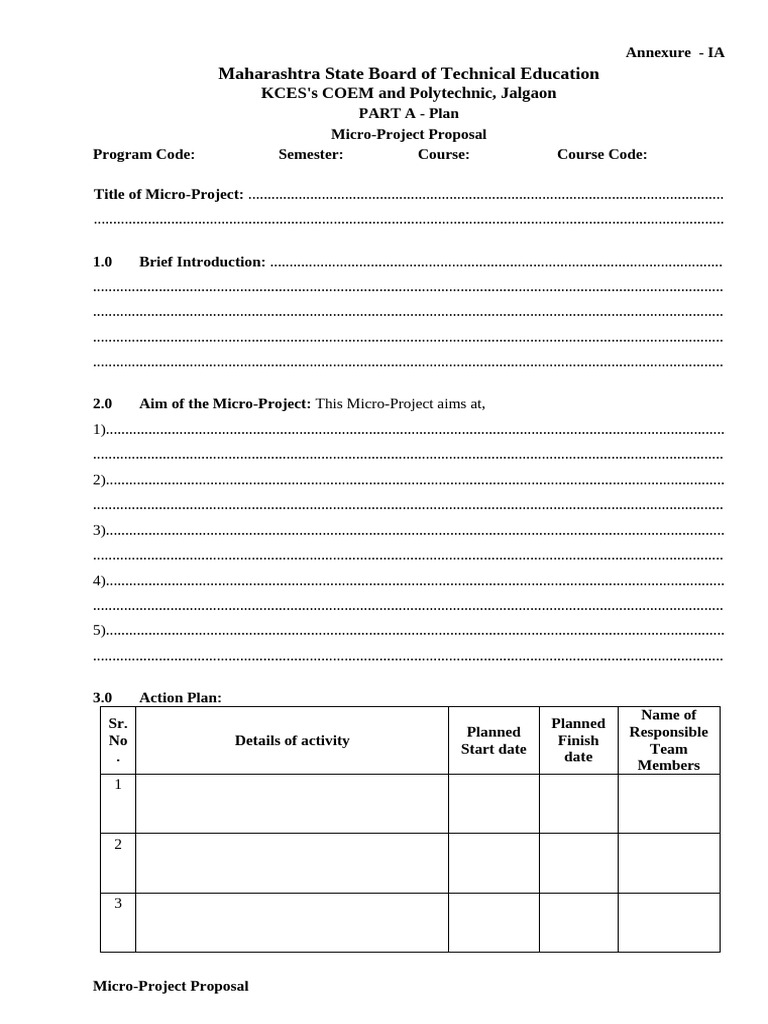 Micro Project Report Format PART A | PDF