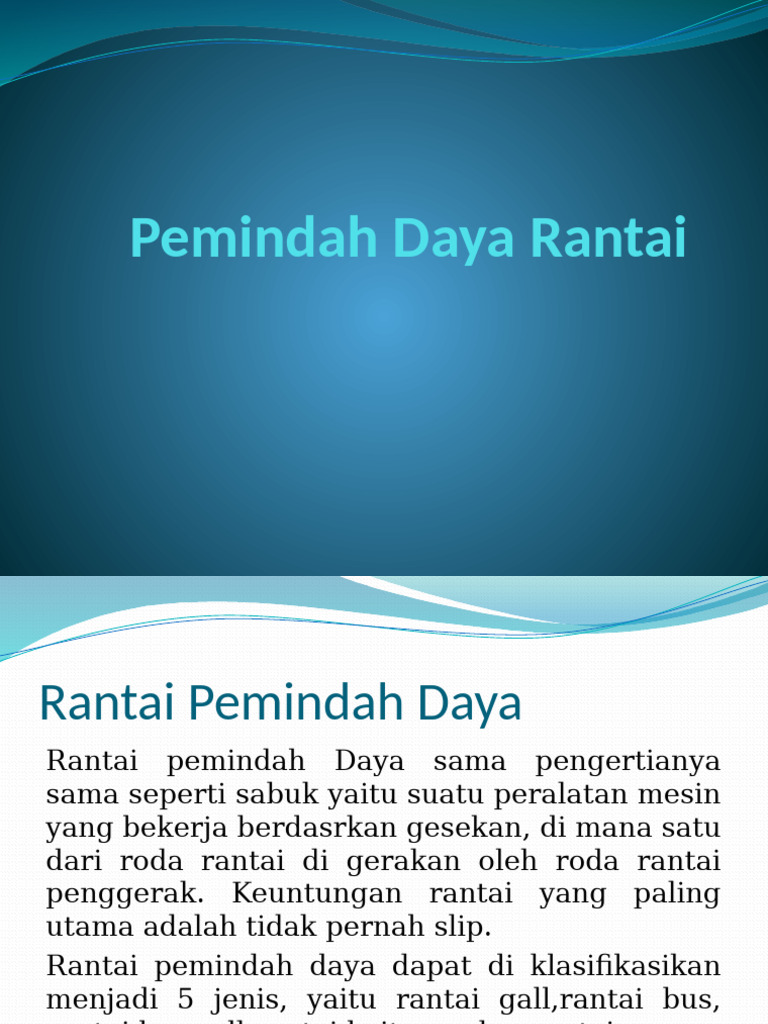 Pemindah Daya Rantai | PDF