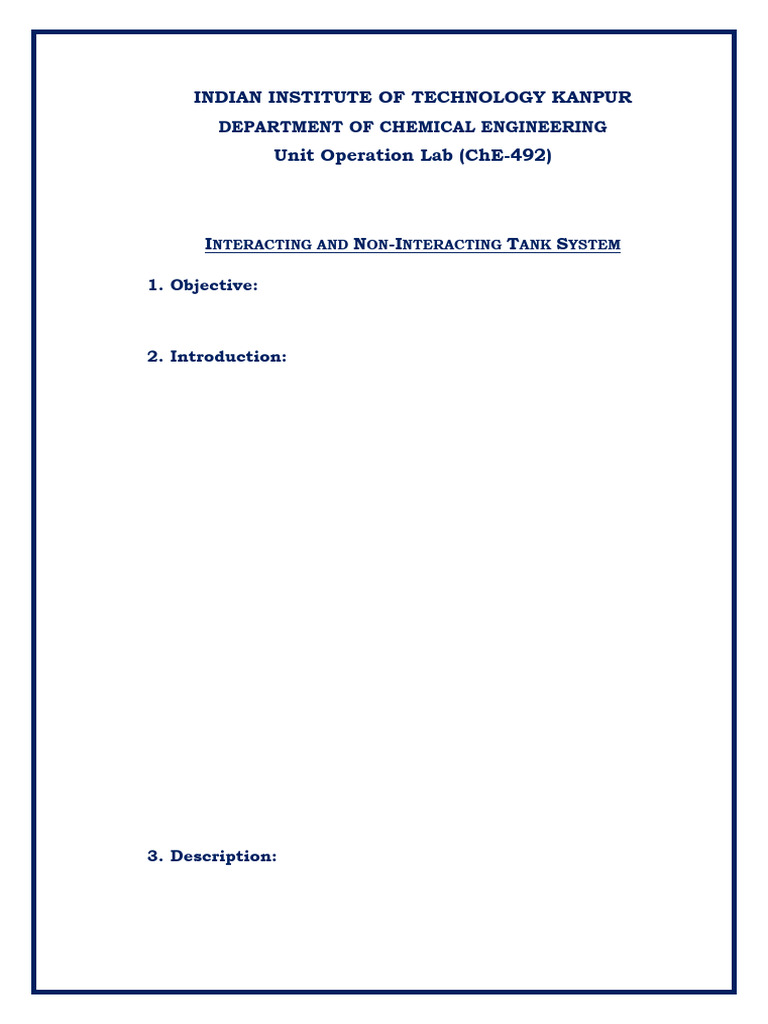 Interacting and Non-Interacting Tank System | PDF | Applied And Interdisciplinary Physics ...