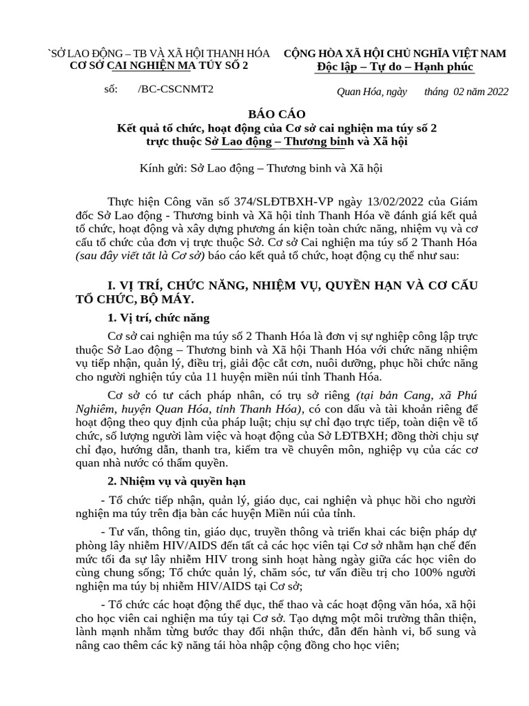 Bao Cao Danh Gia Ket Qua To Chuc Va Hoat Dong Cua Don VI | PDF