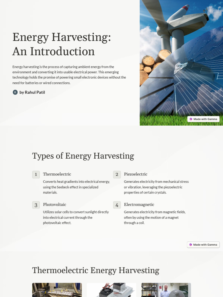 Energy Harvesting Techniques Explained | PDF | Energy Harvesting ...
