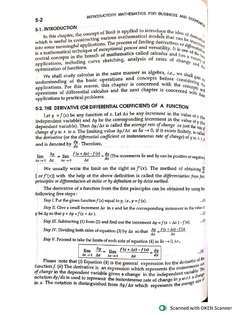 Differentiation I | PDF
