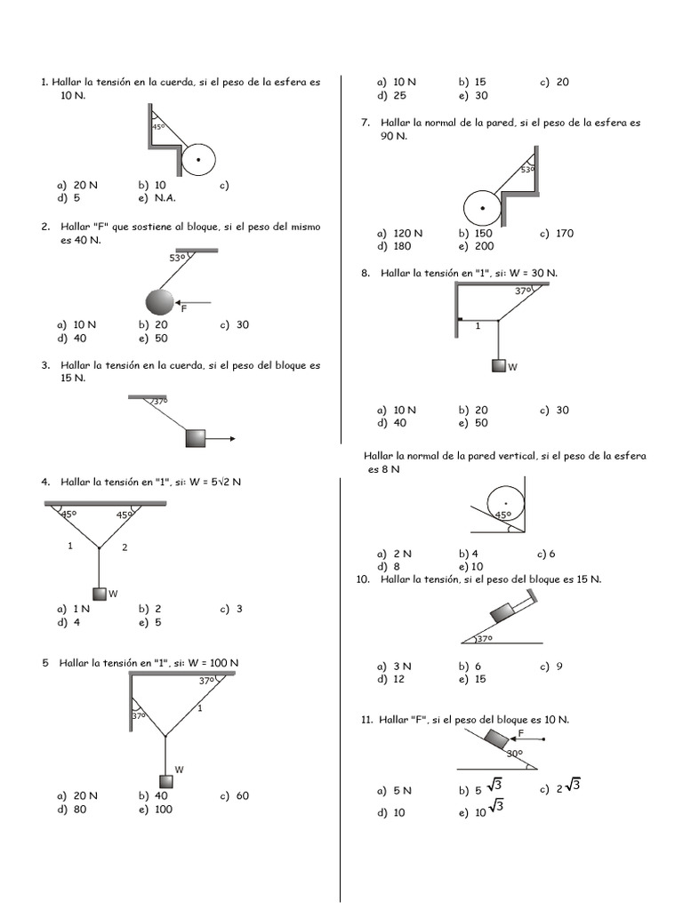 Leyes de Newton Proble. Estatica | PDF
