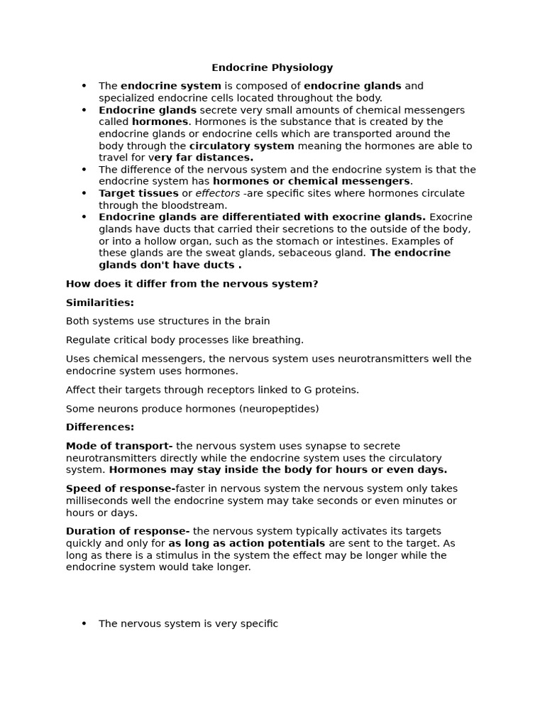Endocrine System Overview | PDF
