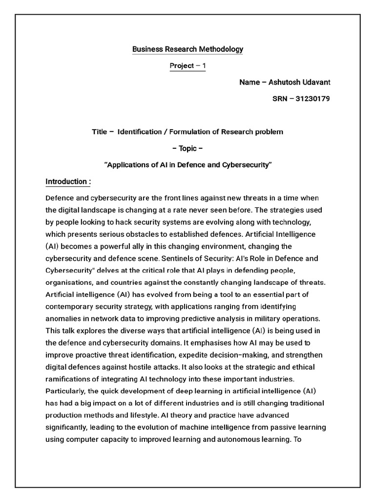 Business Research Methodology Project 1-1 | PDF