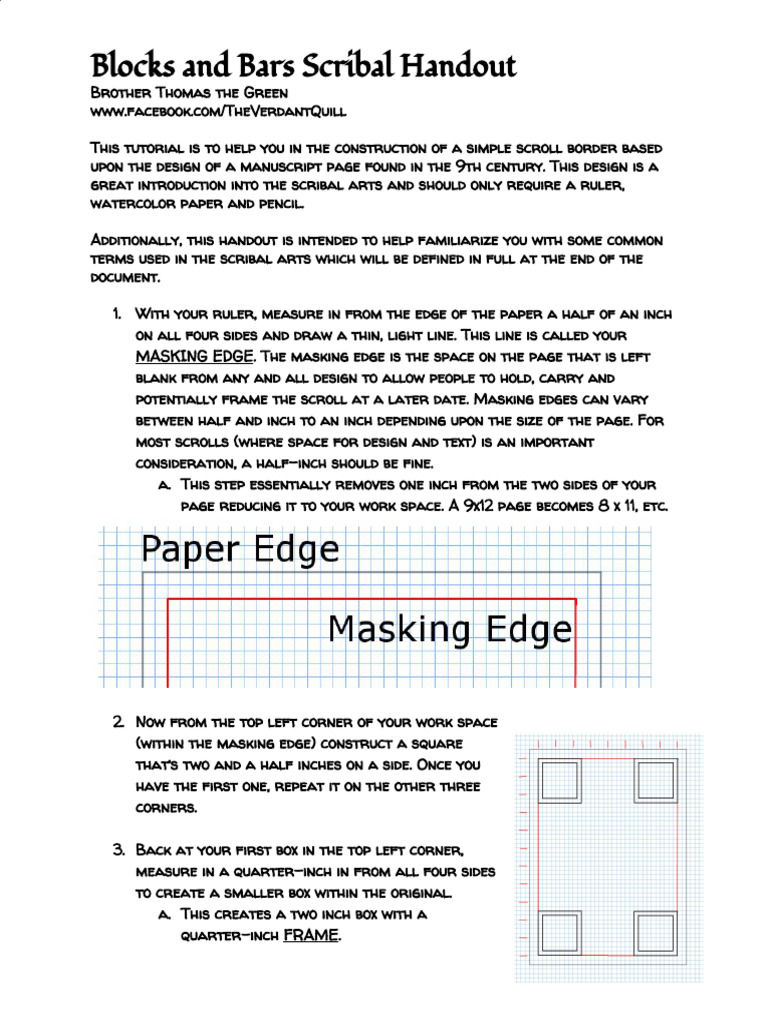 Blocks and Bars Scribal Handout | PDF | Teaching Methods & Materials | Art
