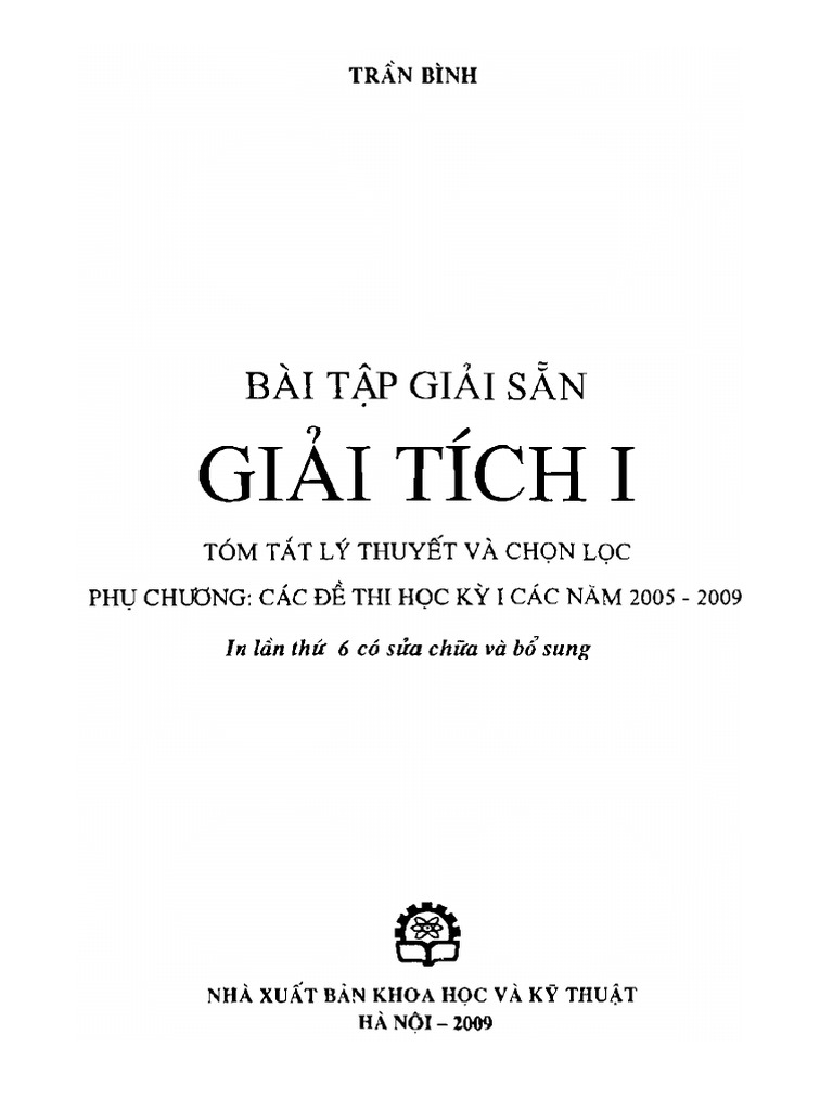 Bai Tap Giai San Giai Tich 1 | PDF