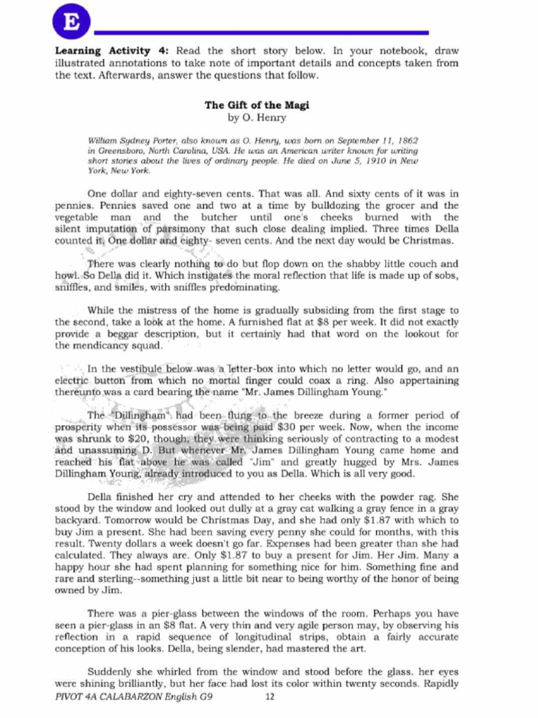The Gift of Magi 4pages | PDF