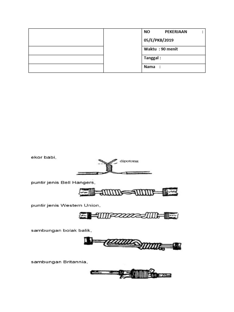 Jobsheet Praktek Sambungan Kabel | PDF