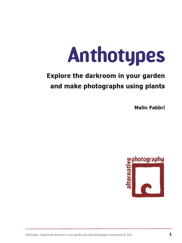 Anthotypes Explore The Darkroom in Your Garden and Make Photographs ...