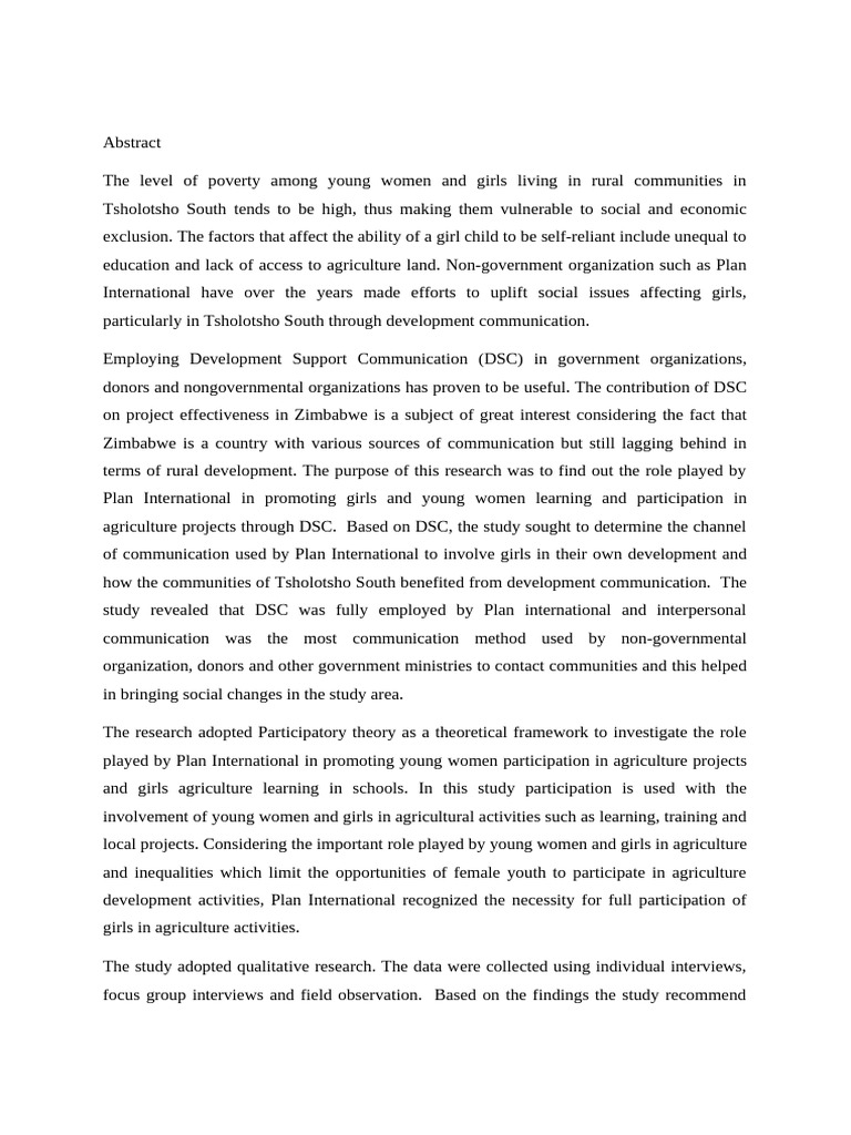 chapter 1 DISSERTATION | PDF | Methodology | Qualitative Research