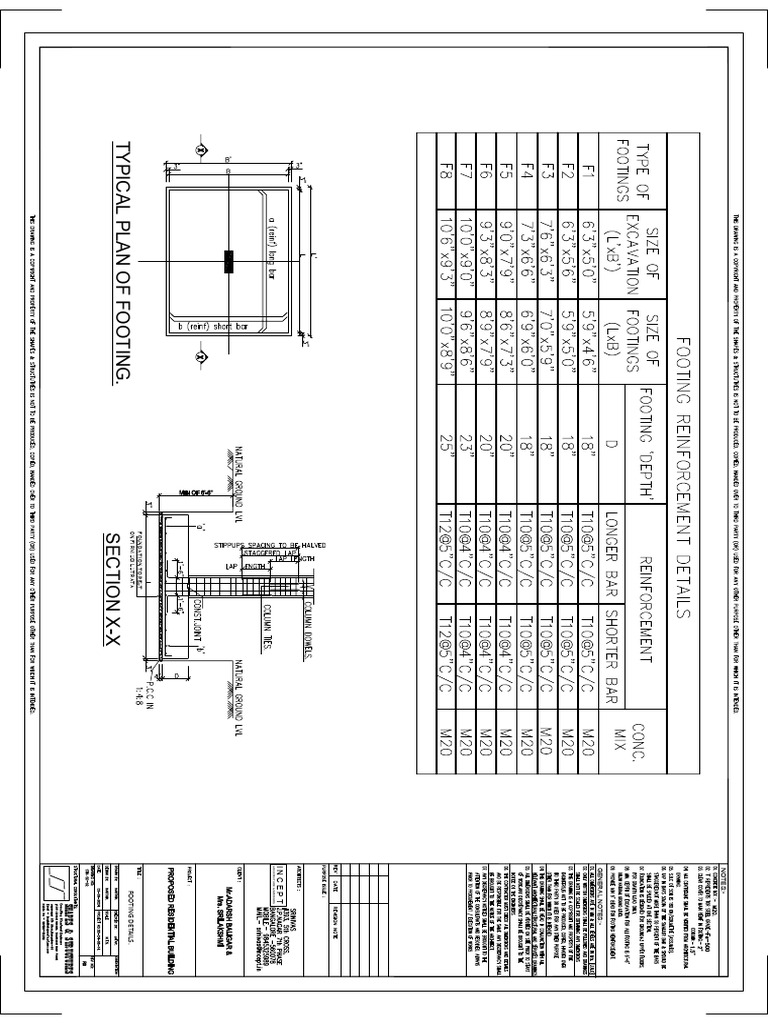 Footing Drawings | PDF