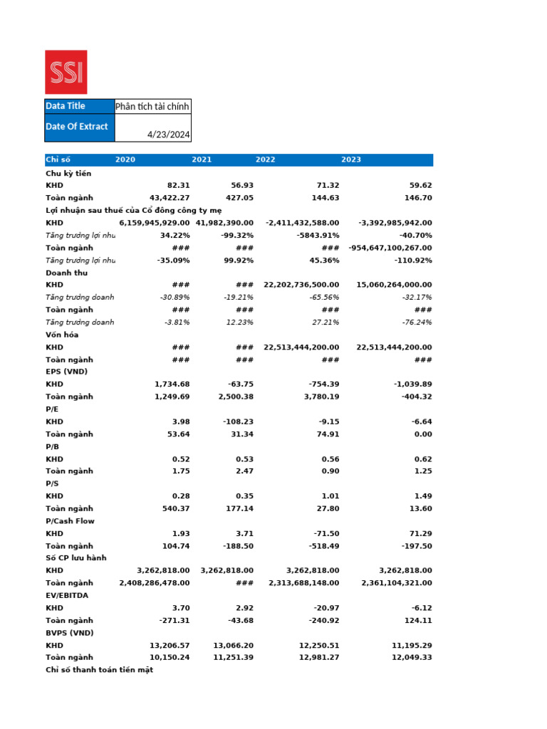 SSI KSHD Financial Ratio 23042024 | PDF