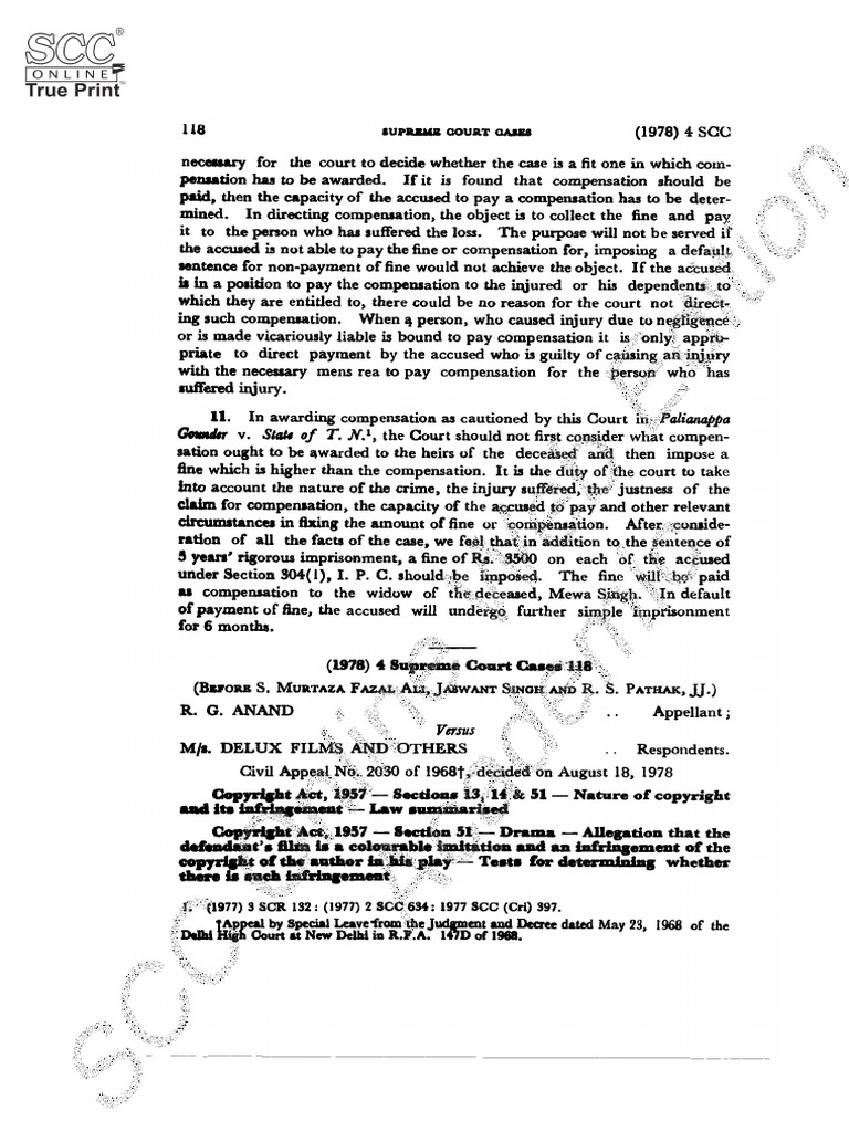 RG Anand V Deluxe Films | PDF | Law Of The United States | Legal ...