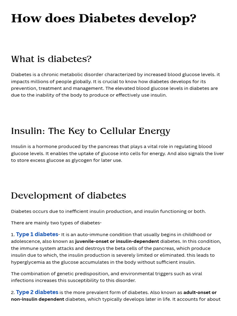How Does Diabetes Develop PDF | PDF | Diabetes | Hyperglycemia