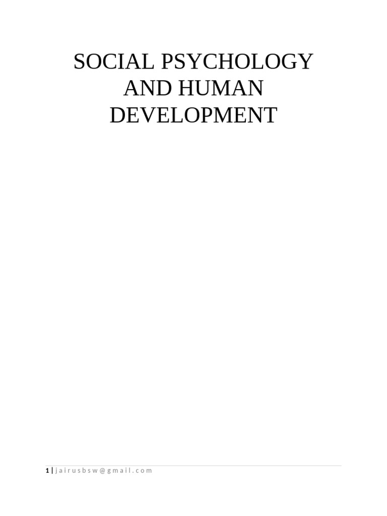 Social Psycholgy and Human Development | PDF | Id | Thought