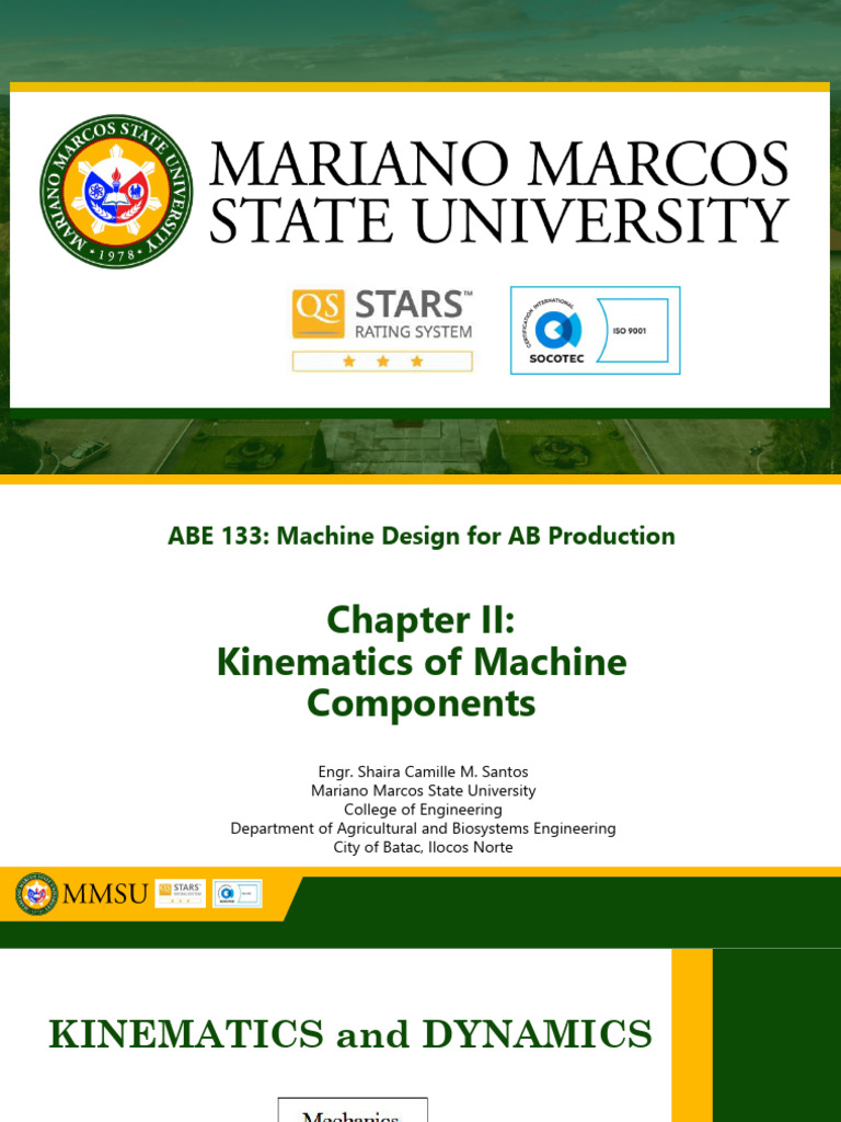 Chapter II Kinematics of Machine Components - 103710 | PDF | Kinematics | Acceleration
