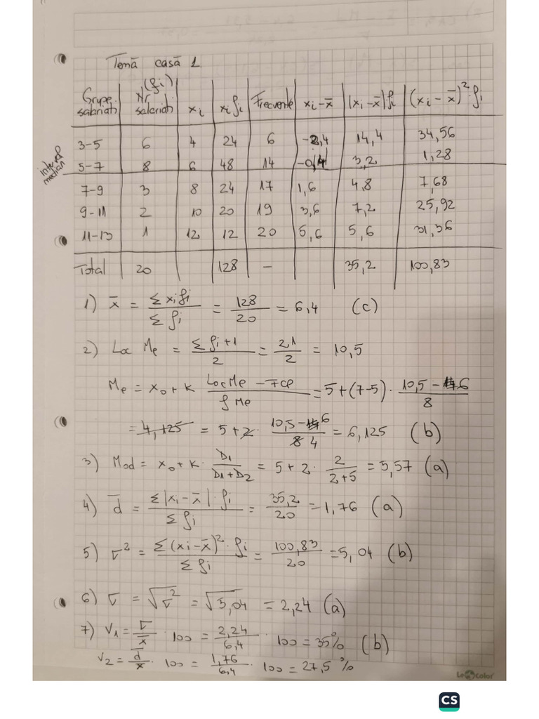 Statistica Econimica - Tema 1 - Marinescu Anca | PDF