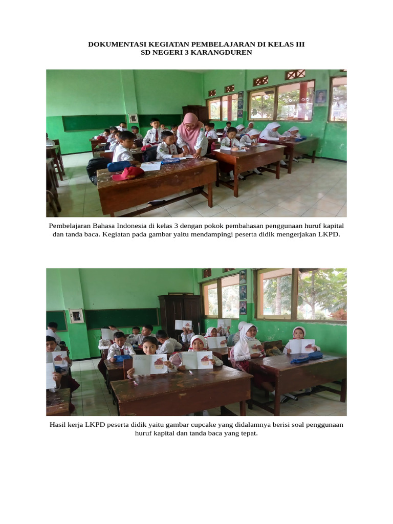 Dokumentasi Kegiatan Pembelajaran Di Kelas Iii | PDF | Seni & Disiplin ...