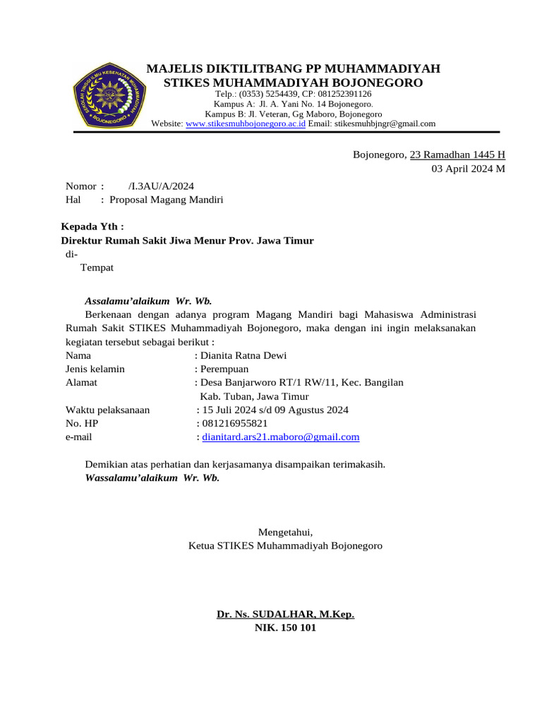Magang Mandiri RSJ Menur | PDF
