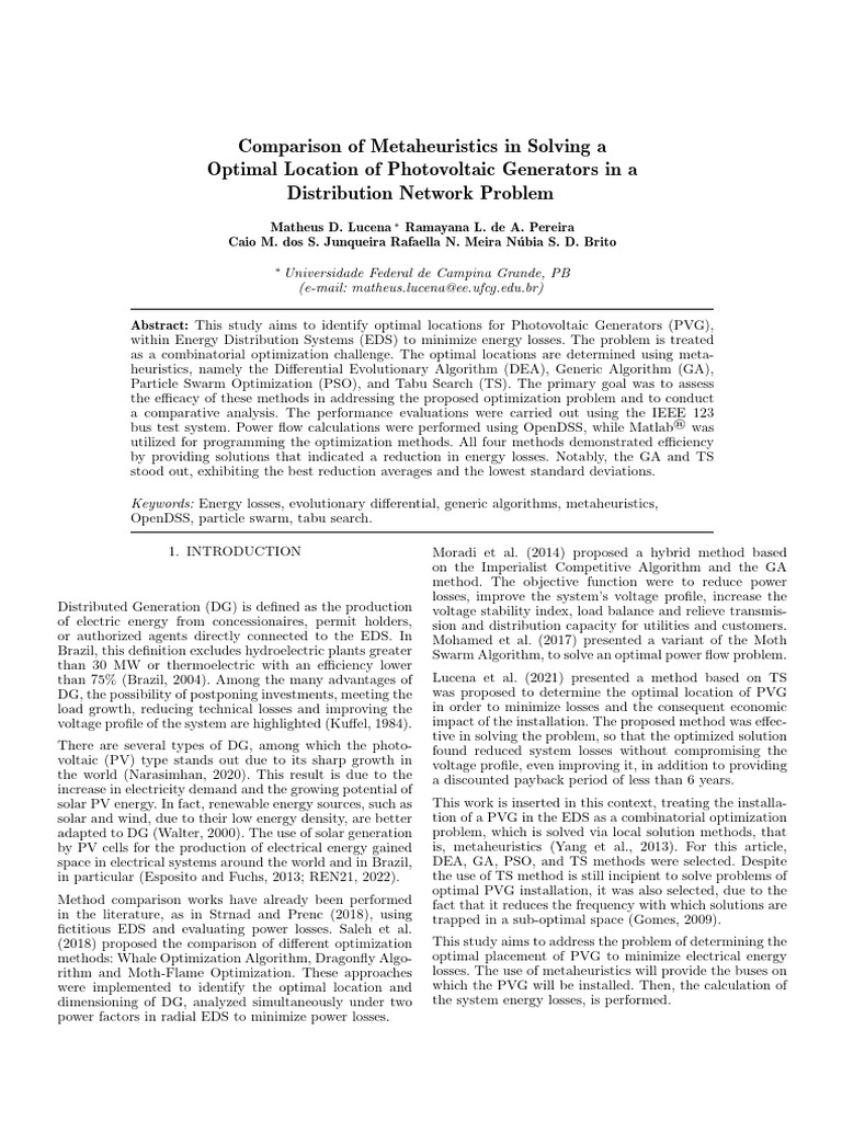 CBA 2024 Paper 7869 | PDF | Metaheuristic | Photovoltaics