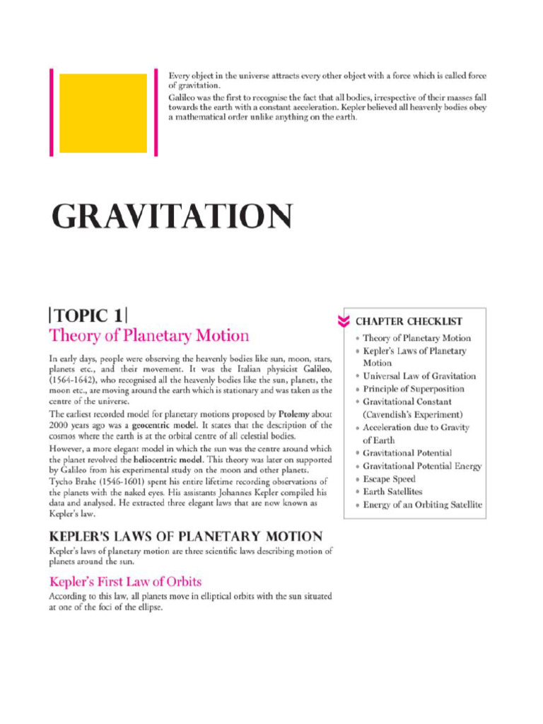 Gravitational Class 11 | PDF