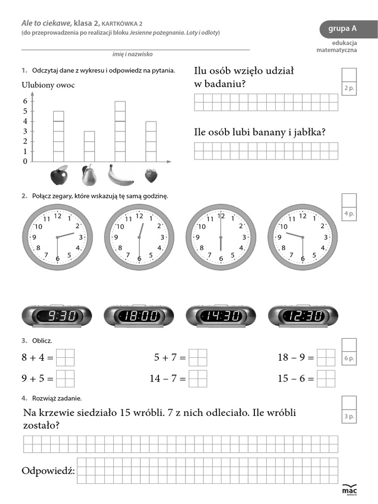 Kartkowka NR 2 Matematyka Kl2 Grupa A | PDF