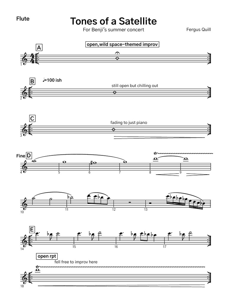 Tones of A Satellite - Flute | PDF