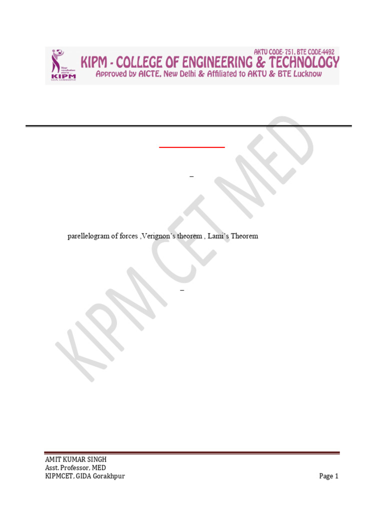 Assignment No. 1 EM CE 24-25 | PDF | Force | Friction