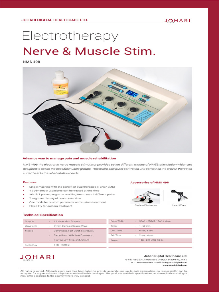NMS 498: Dual Therapy Electrotherapy Device | PDF