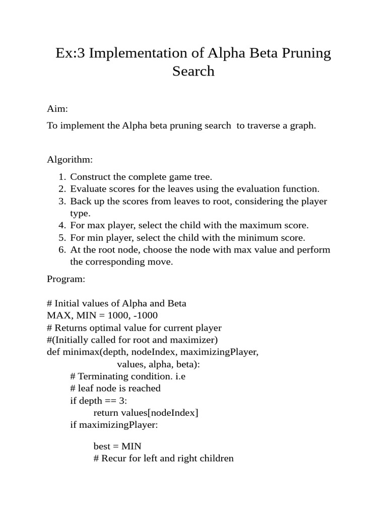 AI Lab MAnual | PDF | Graph Theory | Combinatorics AI Lab MAnual | PDF | Graph Theory | Combinatorics