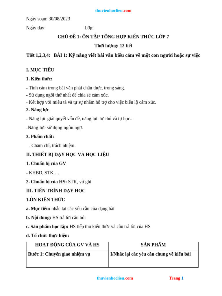 Giao An Boi Duong HSG Ngu Van 8 | PDF