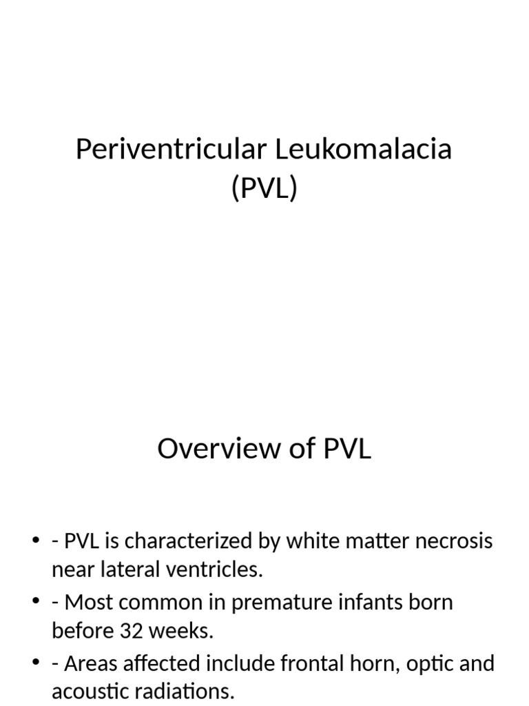 Overview of Periventricular Leukomalacia | PDF