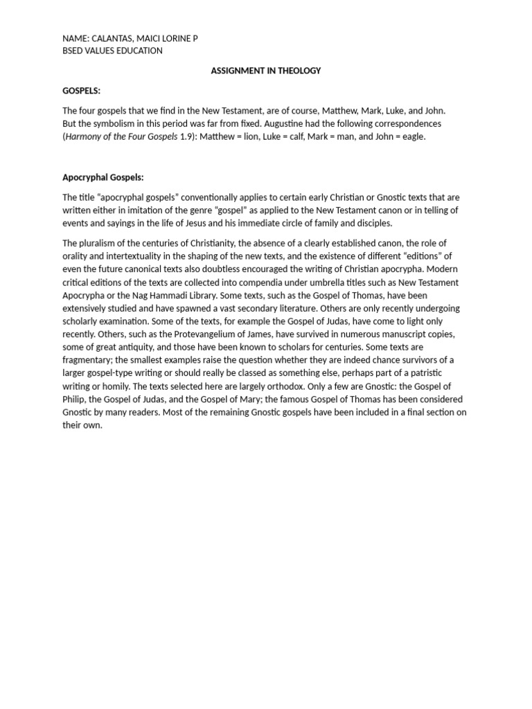 Assignment in Theology | PDF