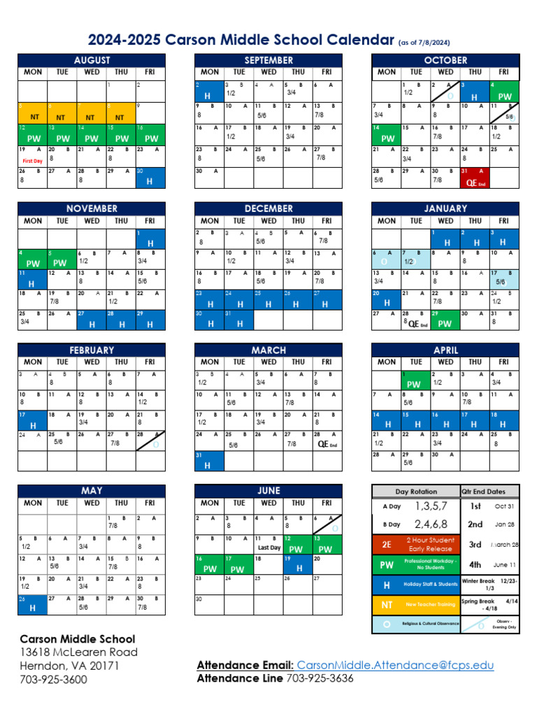 NEW A B Day Calendar 7.8 | PDF