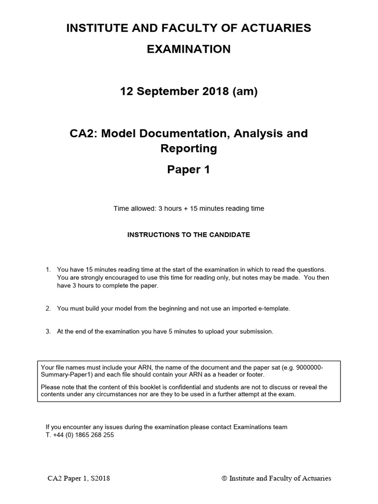 IandF CA21 201809 ExamPaper | PDF | Child Care | Income