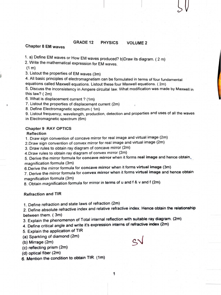 Phy Class 12 Derivations | PDF