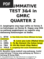 G4 Q2 Worksheet - GMRC | PDF