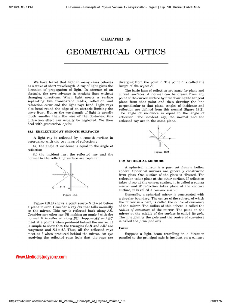 HC VERMA RAY OPTICS | PDF | Physics | Physical Sciences