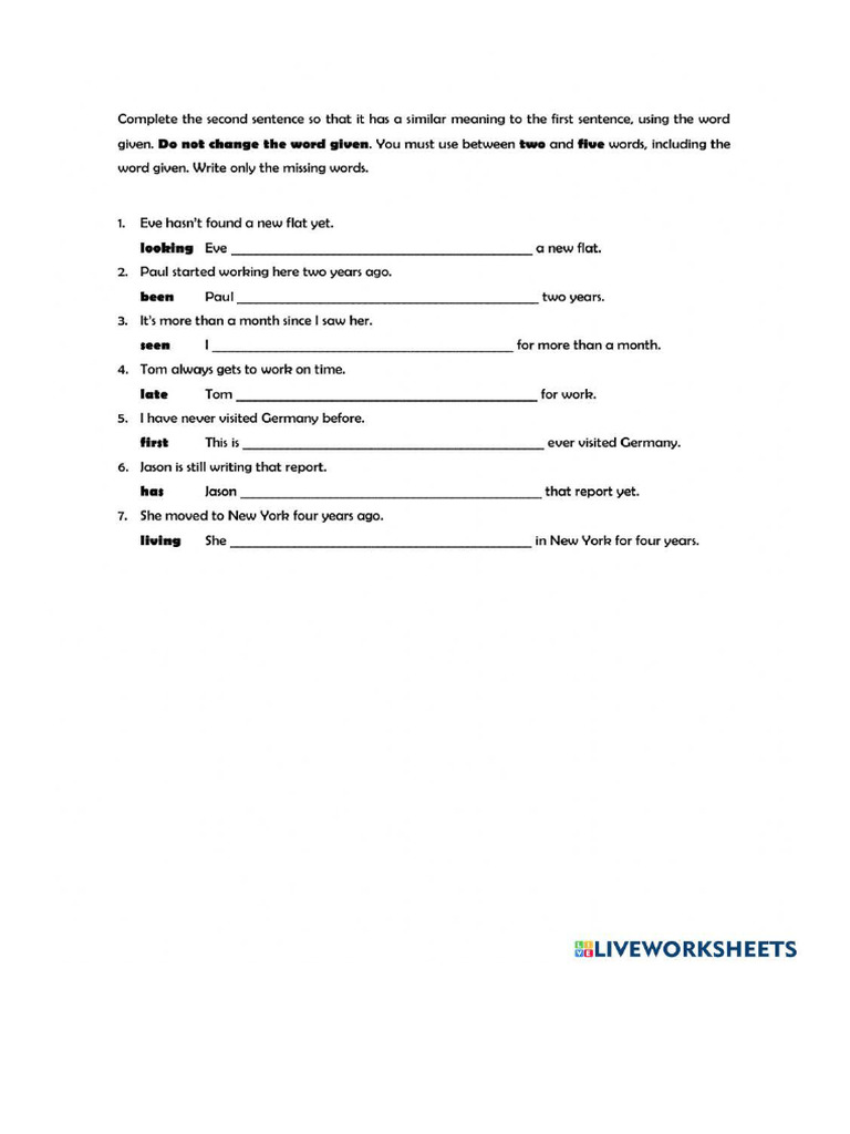 Present Tense Sentence Transformation | PDF
