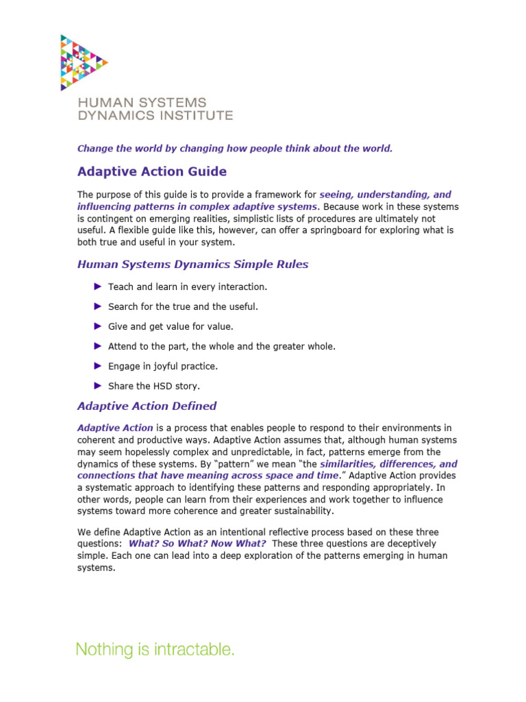 Adaptive Action for Change Agents | PDF | System | Strategic Planning