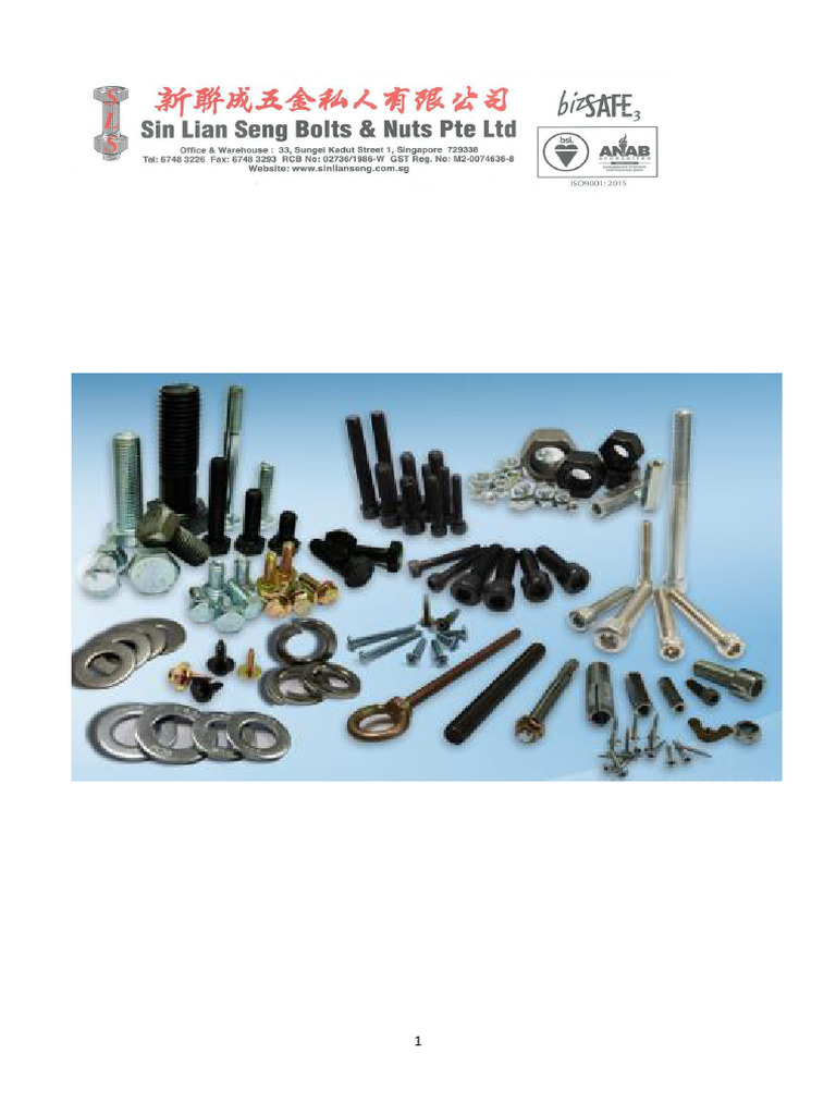 Bolt Nuts Catalogue | PDF | Screw | Nut (Hardware)