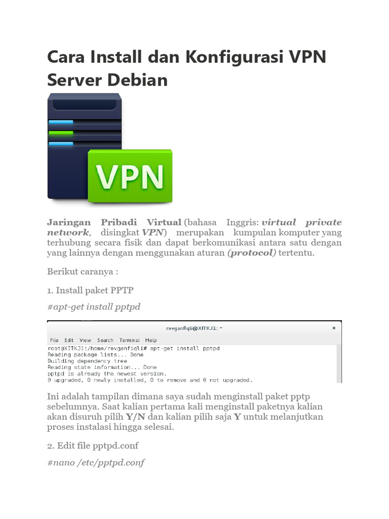 Cara Install Dan Konfigurasi VPN Server Debian | PDF | Teknologi & Rekayasa